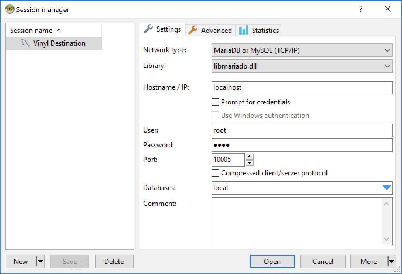 HeidiSQL on Local - Local