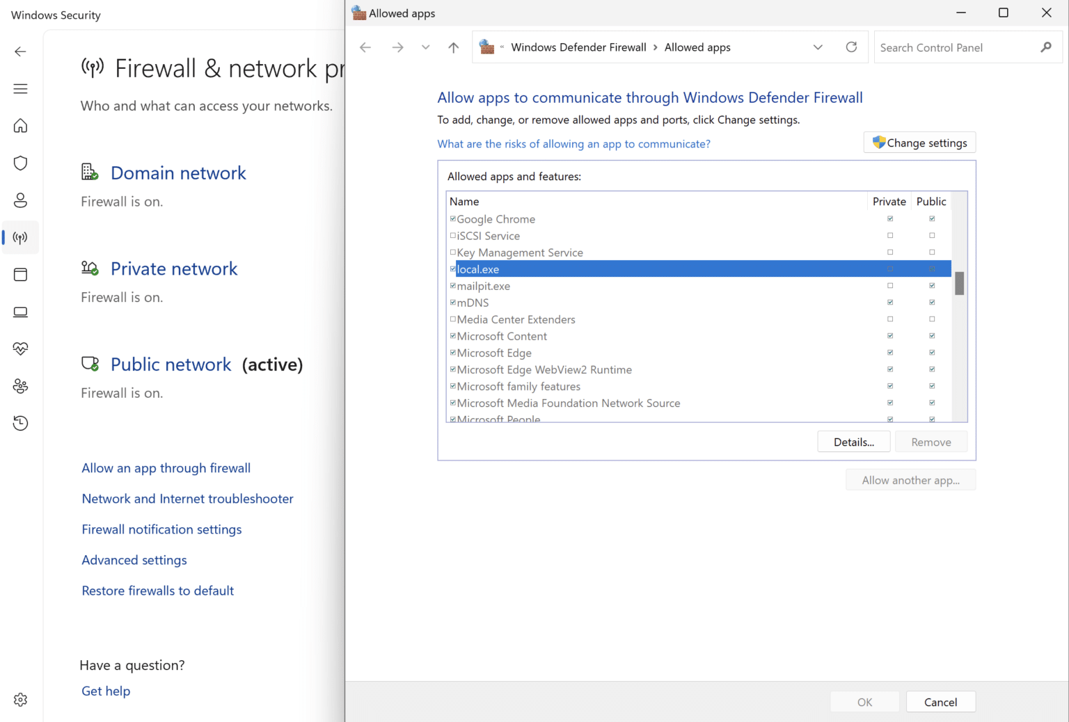 Troubleshoot: Windows + Local - Local